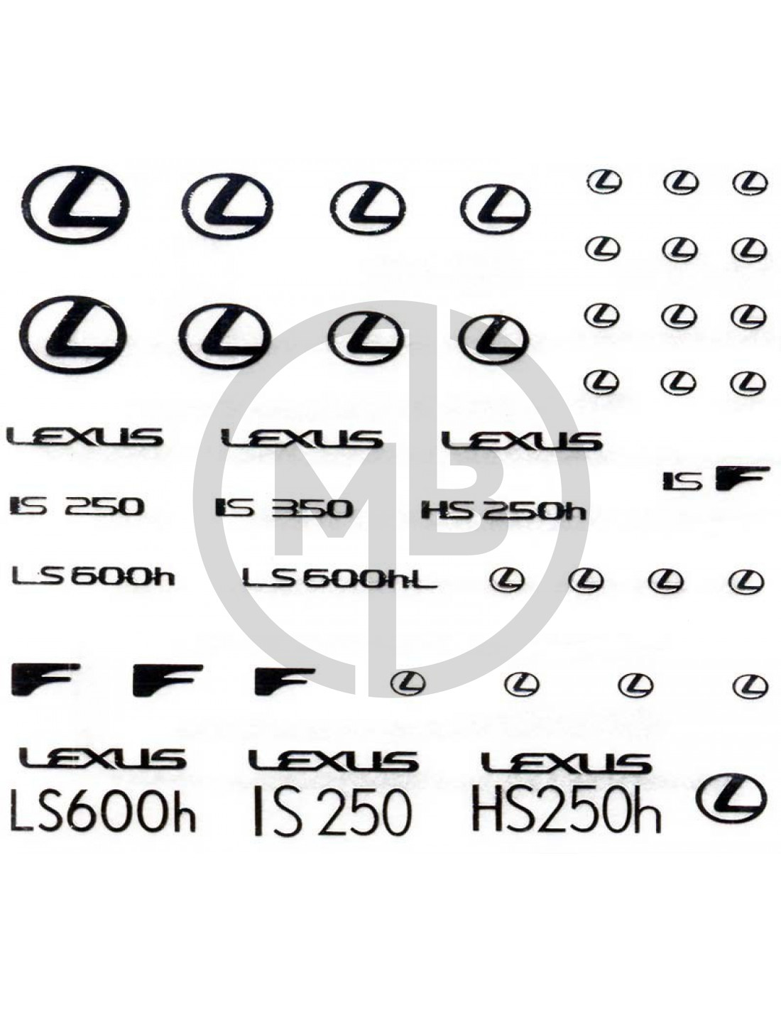 Lexus LS600H HS250H metal sticker