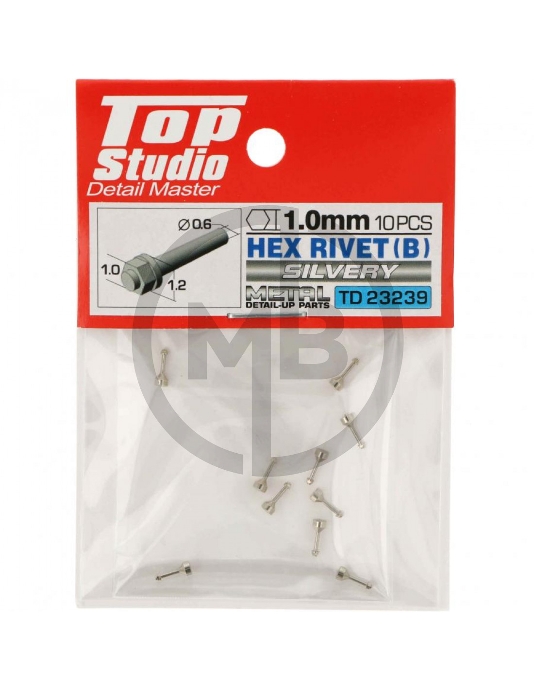 Rivetti esagonali B 1.00mm silver