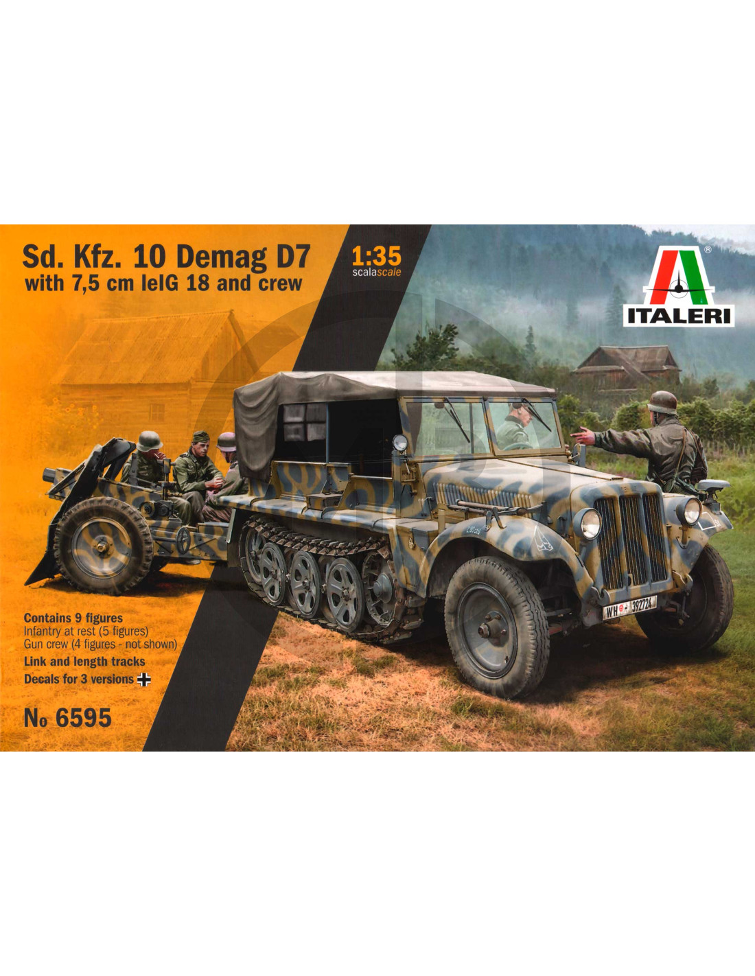 Sd. Kfz. 10 Demag D7 with 7,5 cm leIG 18 and crew